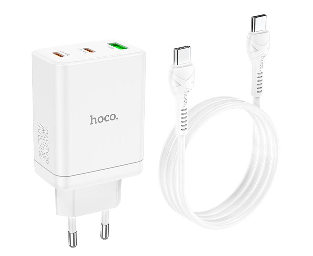 Зарядний пристрій Hoco Type-C to Type-C Cable Start three-port charger ...