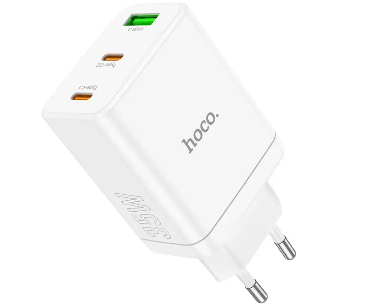 Зарядний пристрій Hoco Type-C to Type-C Cable Start three-port charger ...