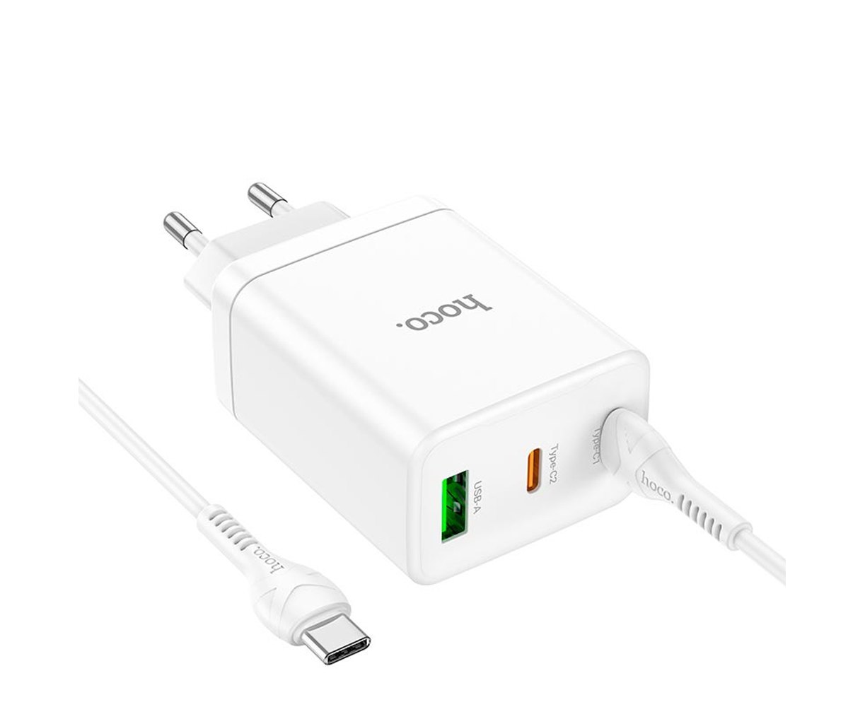 Зарядний пристрій Hoco Type-C to Type-C Cable Start three-port charger ...
